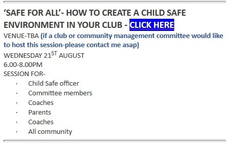 ‘SAFE FOR ALL’- HOW TO CREATE A CHILD SAFE ENVIRONMENT IN YOUR CLUB ...